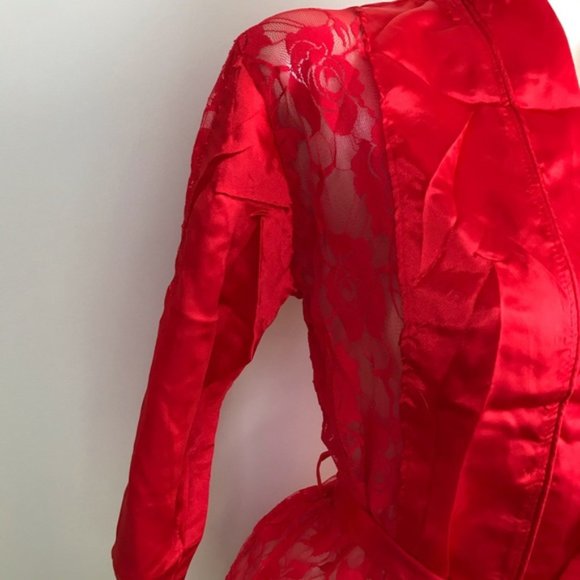 Intimates & Sleepwear | Sexy Womens Satin Lace Sheer Robe Nightgown ...